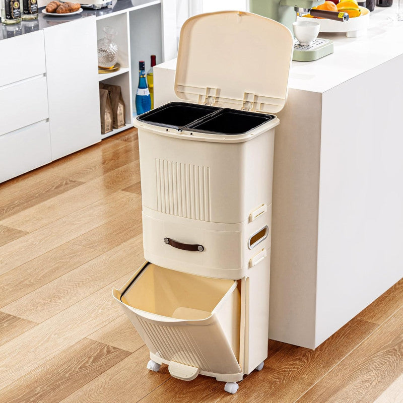 Double-Layer Vertical Trash Bin | Adornia