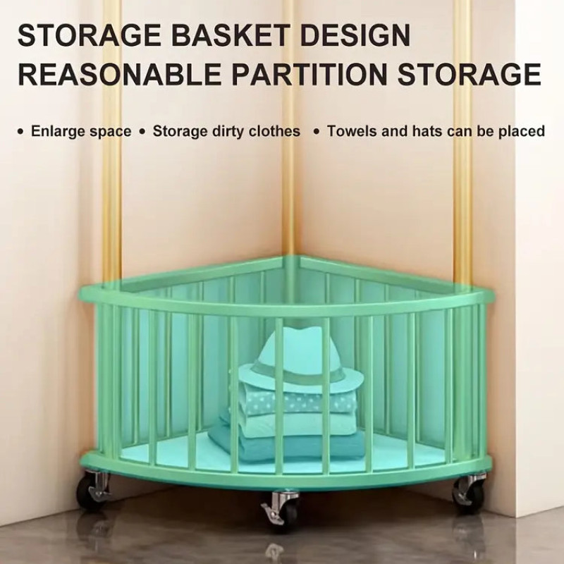 Metal Corner Rack with Wheels | Modern Multi-Purpose Storage