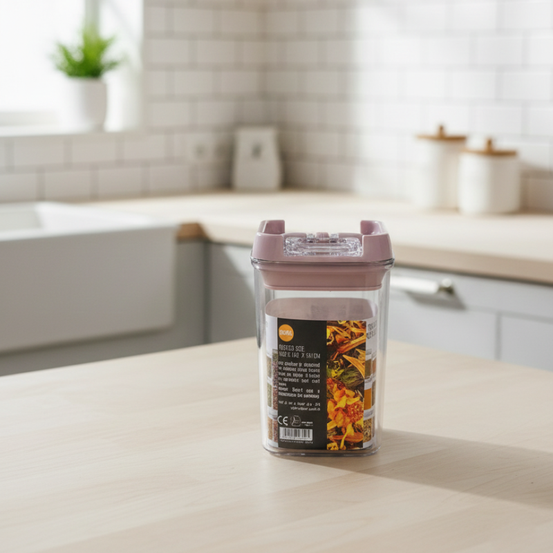 Multi-Use Square Airtight Jar 400ML (1744) By Limon | Adornia