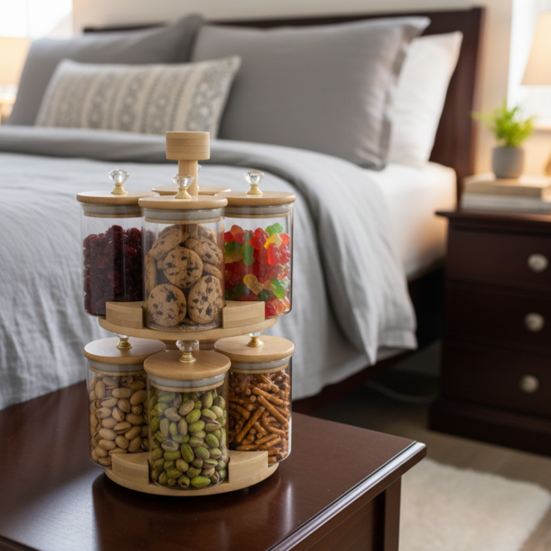 BambooLuxe 2-Tier Rotating Spice Rack – 360° Rotating Kitchen Organizer ...