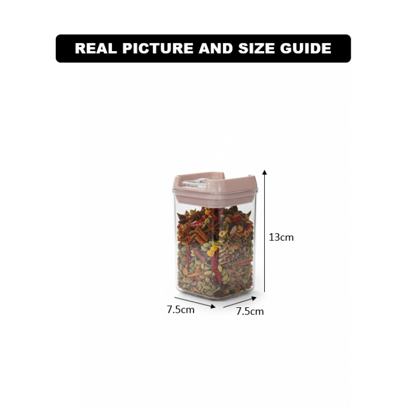Multi-Use Square Airtight Jar 400ML (1744) By Limon | Adornia