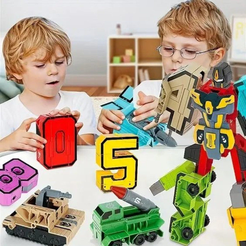 Transformer Robot With Number Figures 8 Pieces | Adornia
